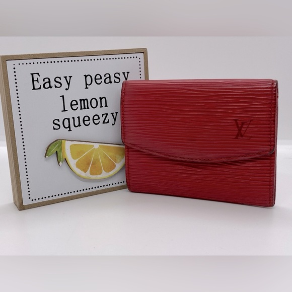 Louis Vuitton | Accessories | Authentic Louis Vuitton Epi Red Card ...